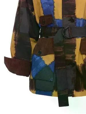 Diane Von Furstenberg Karlie Belted Patchwork-print Jacket