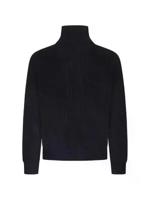 ROBERTO COLLINA Ribbed-knit Zip-up Cardigan - Black