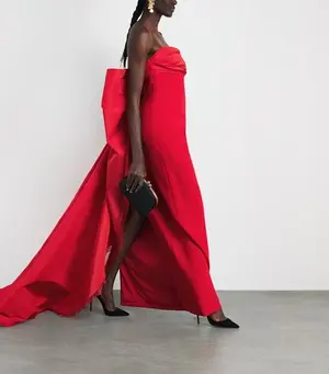 Carolina Herrera Silk Bow-train Gown
