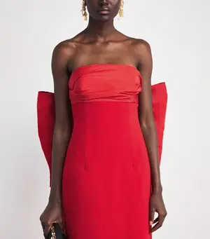 Carolina Herrera Silk Bow-train Gown