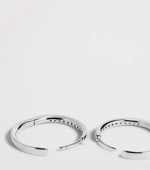 Monica Vinader Small Sterling And Diamond Hoop Earrings