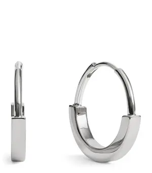 Monica Vinader Small Sterling Linear Hoop Earrings - Silver