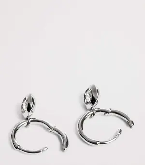 Monica Vinader Sterling And Diamond Round Huggie Earrings