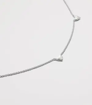 Monica Vinader Sterling Heart Station Chain Necklace