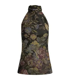 Ralph Lauren Mulberry Silk Floral Top - Brown