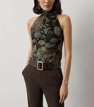 Ralph Lauren Mulberry Silk Floral Top