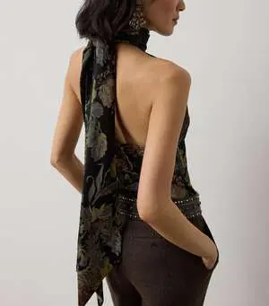 Ralph Lauren Mulberry Silk Floral Top