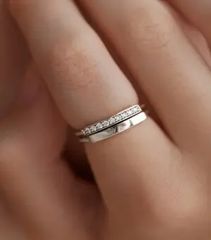 Monica Vinader Sterling And Diamond Linear Stacking Ring
