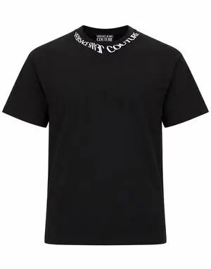 Versace T-shirt In Cotone Con Liquify Logo - Black