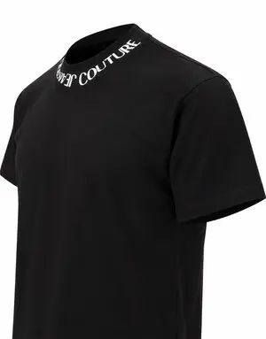 Versace T-shirt In Cotone Con Liquify Logo - Black