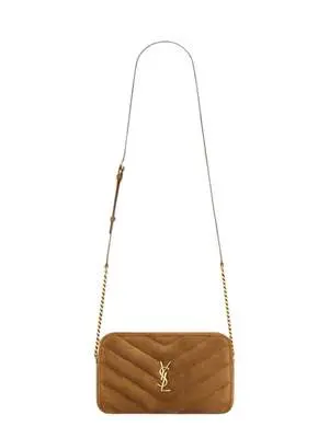 Saint Laurent Loulou Mini Leather Handbag With Zip Closure And Bronze-tone Hardware