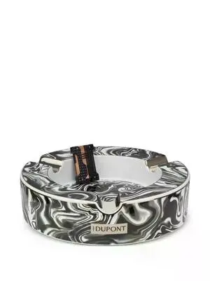 S.t. Dupont Marble-print Porcelain Ashtray - Black