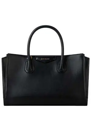 Givenchy Borsa Catchall Antigona Piccola In Pelle Fiore Lucida - Black