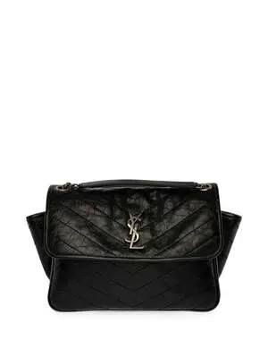 Saint Laurent Borsa Niki Tripouch In Pelle Vintage - Black