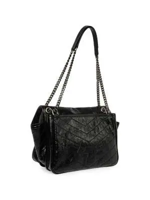 Saint Laurent Borsa Niki Tripouch In Pelle Vintage - Black