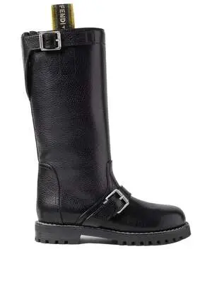 Fendi Stivali Commando In Pelle - Black