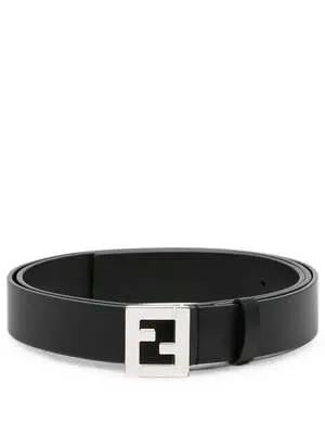 Fendi Cintura Ff 30 In Pelle - Black