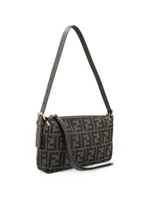 Fendi Borsa Zip Top Small In Tessuto Jacquard Ff Zucca