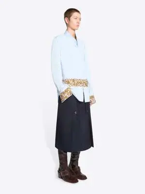 Dries Van Noten Camicia In Popeline Di Cotone Ricamato