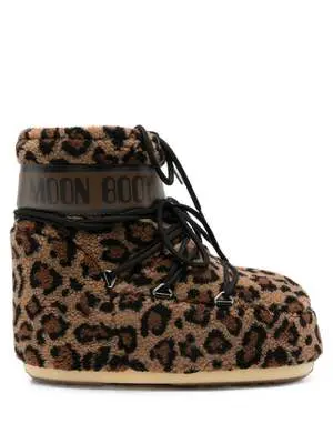 Moon Boot Stivali Icon Low Leopardato In Teddy