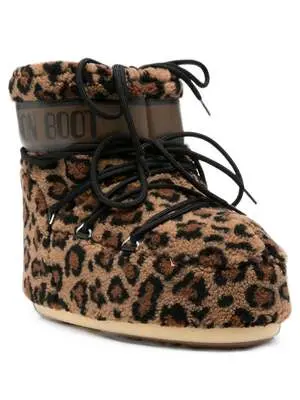 Moon Boot Stivali Icon Low Leopardato In Teddy