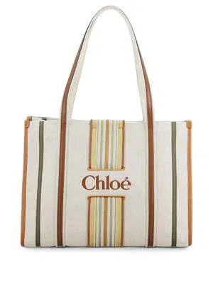 Chloé Tote Bag Woody Loop In Tela - Multicolor