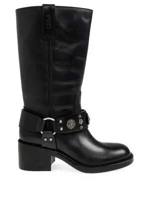 Chloé Stivali Dakota In Pelle Effetto Vintage - Black