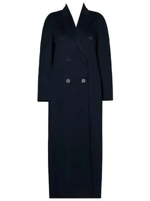 Max Mara Cappotto Doppiopetto In Cashmere Garzato - Blue