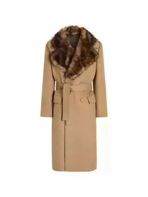 Dolce & Gabbana Double-breasted Coat In Double Camel
