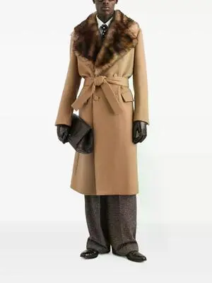 Dolce & Gabbana Double-breasted Coat In Double Camel