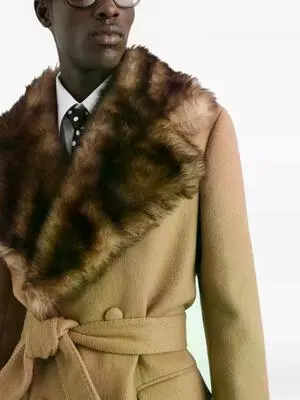 Dolce & Gabbana Double-breasted Coat In Double Camel