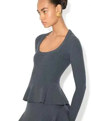 Alaïa Top Peplum A Coste