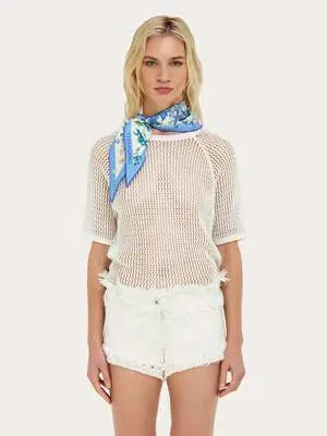 FERRAGAMO Foulard A Rombo Stampa Primavera