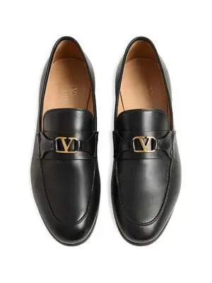 Valentino Garavani Vlogo Signature Nappa Leather Loafers - Black