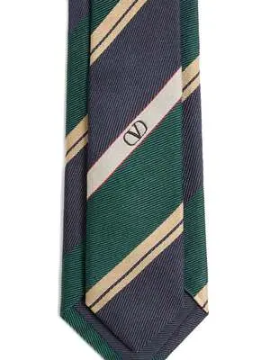 Valentino Garavani Valentie Jacquard Regimental Silk Tie