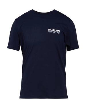 Balmain Man T-shirt White Size Xl Cotton Navy