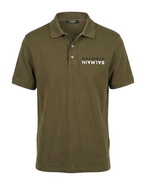 Balmain Polo Shirt Size Cotton, Elastane - Green