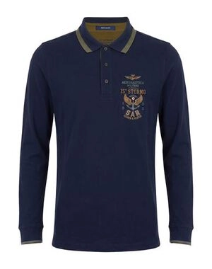 AERONAUTICA MILITARE Polo Shirt Size Cotton, Elastane - Navy