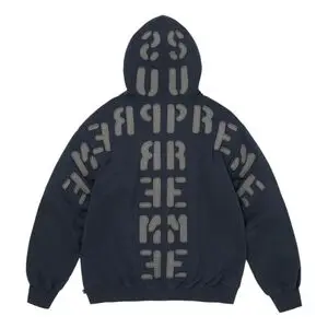 Supreme Fw26 Mirrored Appliqué Hooded Sweatshirt - Navy