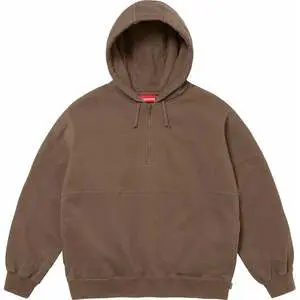 Supreme Wrapped Half Zip Hooded Sweatshirt 'brown Tan
