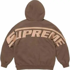 Supreme Wrapped Half Zip Hooded Sweatshirt 'brown Tan