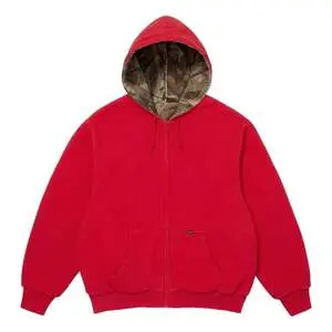 Supreme Fw26 Reversible Work Zip Up Hooded Sweatshirt - Red