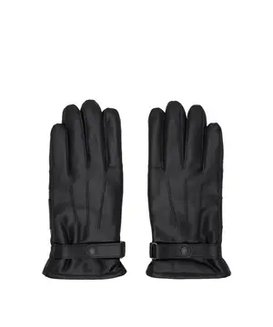 Barbour Burnished Leather Gloves - Black