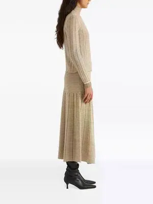 Proenza Schouler White Label Phyllis Ladder-stripe Midi Skirt - Neutrals