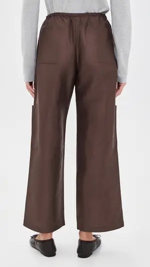Donni. The Silk Taffeta Drawstring Cargo Pants
