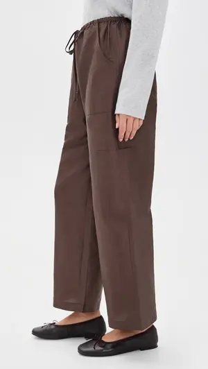 Donni. The Silk Taffeta Drawstring Cargo Pants