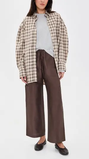 Donni. The Silk Taffeta Drawstring Cargo Pants