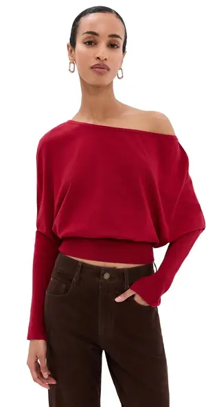 Simkhai Lavina Draped Off Shoulder Sweater