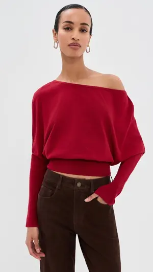 Simkhai Lavina Draped Off Shoulder Sweater