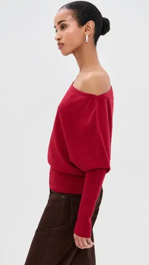 Simkhai Lavina Draped Off Shoulder Sweater